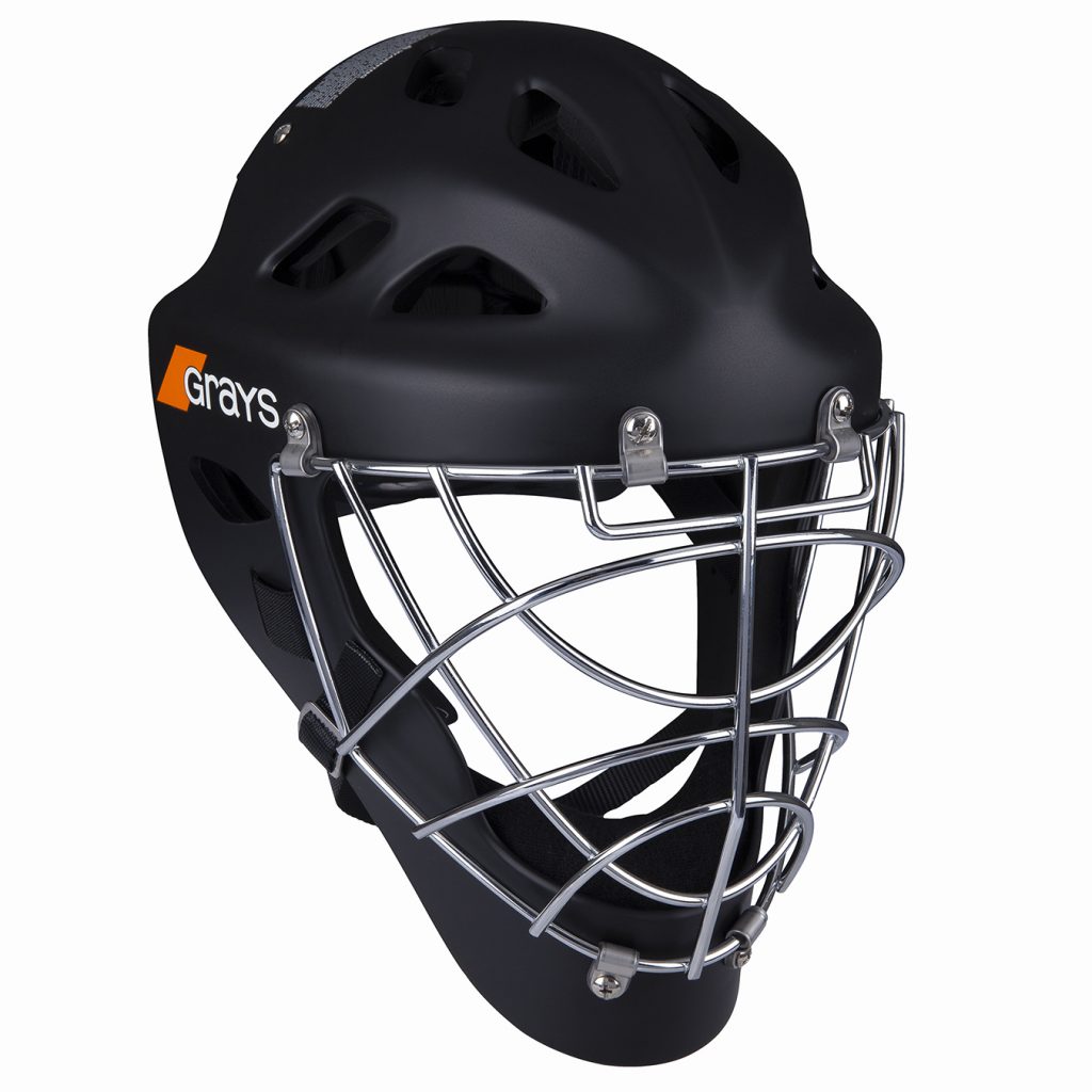 Grays G600 Hockey Goalkeeper Helmet (Black/Chrome) - Wasp Sports